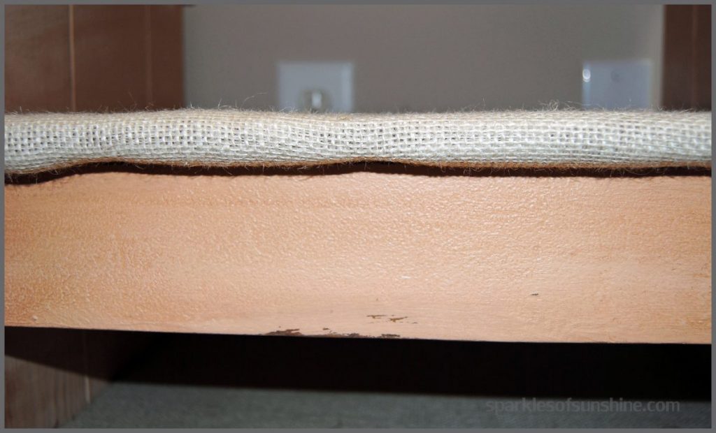 Wooden Side Table Burlap Shelves - Sparkles of Sunshine