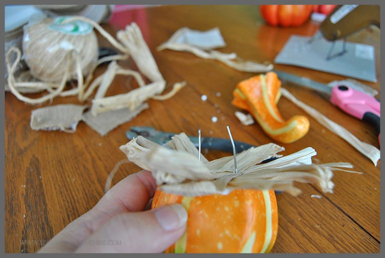Make Fall Scarecrows From Pumpkins & Gourds - Sparkles of Sunshine