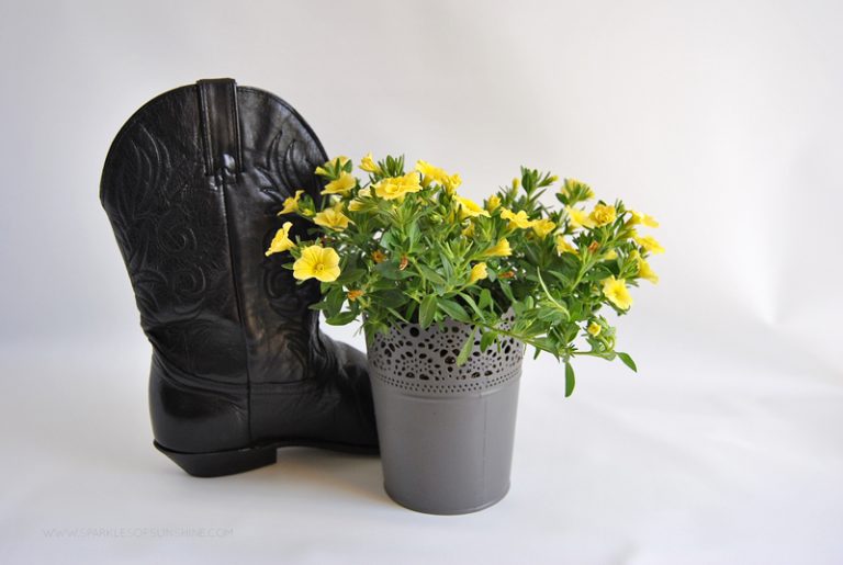 Cowboy Boot Planter - Sparkles of Sunshine