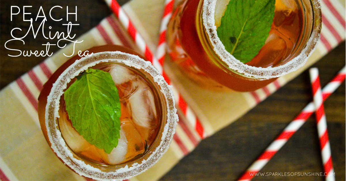 Peach Mint Sweet Tea - Sparkles of Sunshine